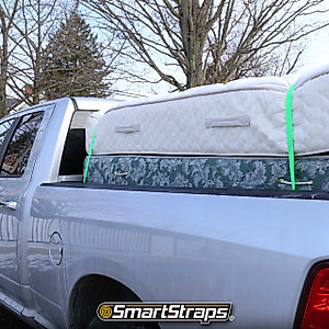 SmartStraps 14’ Padded Ratchet Tie Down, 4 Pack — Standard Duty Tie-Down Straps — 1,500lb Break Strength, 500lb Safe Work Load — Haul Dirt Bikes, ATVs, and Mowers