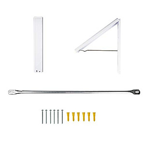 Arrow The Original QuikCLOSET Model AH3X12/M White - Folding Collapsible Wall Mounted Clothes Storage/Drying Rack