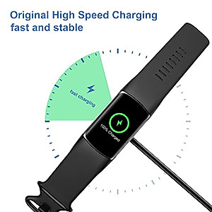 Mixblu Charger Replacement for Fitbit-Charge-5-Luxe Cable:Fast Charging 3.3Ft Long USB Cord Accessories for Luxe/Charge 5 Smartwatch, 2 Pack