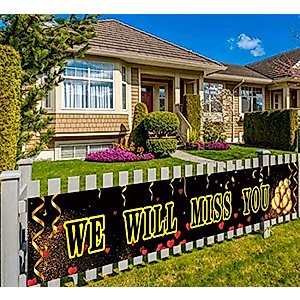 Large We Will Miss You Banner, Farewell Party Decoration, Going Away Party Supplies, Wedding Party, Goodbye Retirement Party, Office Work Party, Graduation Party, Outdoor Indoor (9.8 x 1.5 ft)