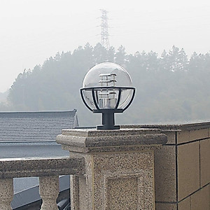 XMFXIAO Waterproof Transparent Ball Door Pillar Lamp Outdoor Home Wall Pillar Lamp Stone Column Door Lamp IP55 Transparent Railing Lamp Garden Villa Lamp Garden Landscape Lamp
