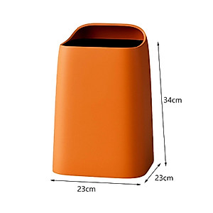 ＫＬＫＣＭＳ Trash Can Waste Basket Minimalist Durable Dustbin Household Garbage Container Can Recycle Bin for Office Dorm Laundry Bedroom, Orange