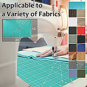 Free Motion Quilting Slider Mat with Tacky Back 12’’ x 20’’, Self-Sticky Quilting Accessory Slip Mat, Help Easy Sewing Mat with Grid Marked - 1 Piece