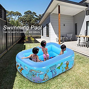 01 Inflatable Pool, Plastic Pool Swimming Pool Outdoor Swim Pools for Baby Toddler Adults for Backyard Garden Outdoor