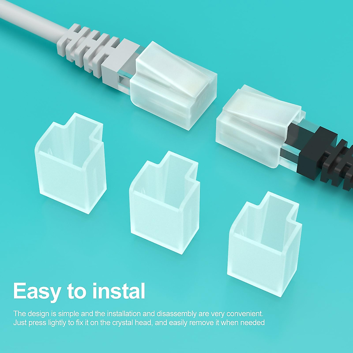 WXZRLIU RJ45 Cable Plug Protectors,Plastic RJ-45 Plug Protector Dust Covers,Ethernet Plug Sheath Cable Plug Connector Cover,RJ45 Connector Ethernet Cover for Kinds of Cable,20PCS