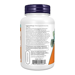 NOW Supplements, Calcium Hydroxyapatite Caps, Supports Bone Health*, 120 Capsules