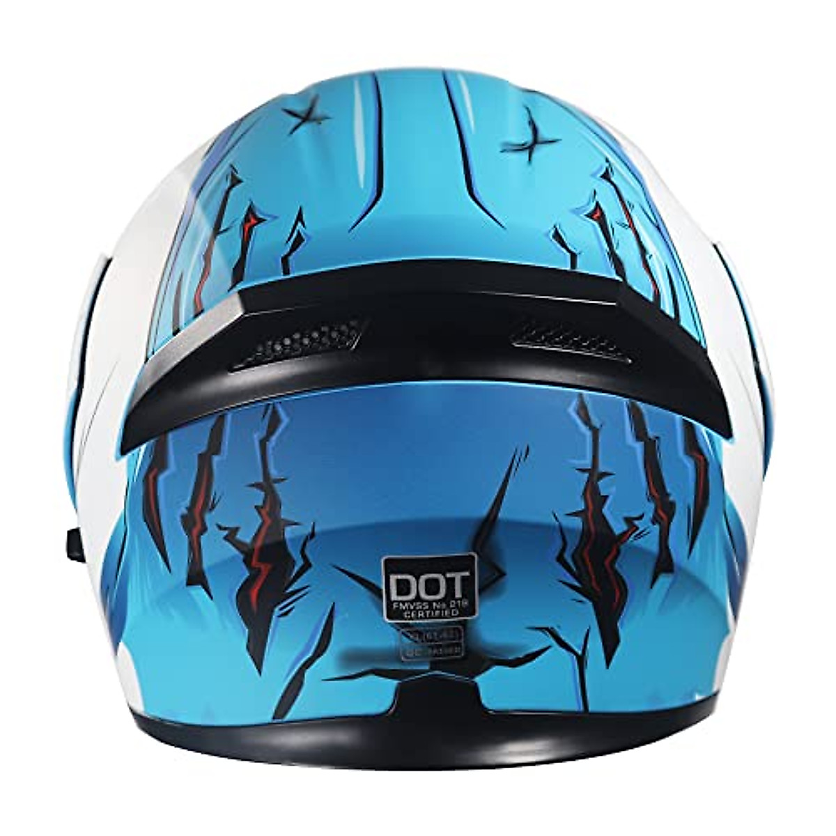 KYPARA Motorcycle Dual Visor Flip up Modular Full Face Helmet with DOT Certification of Impressionism (M, Snow Shark)