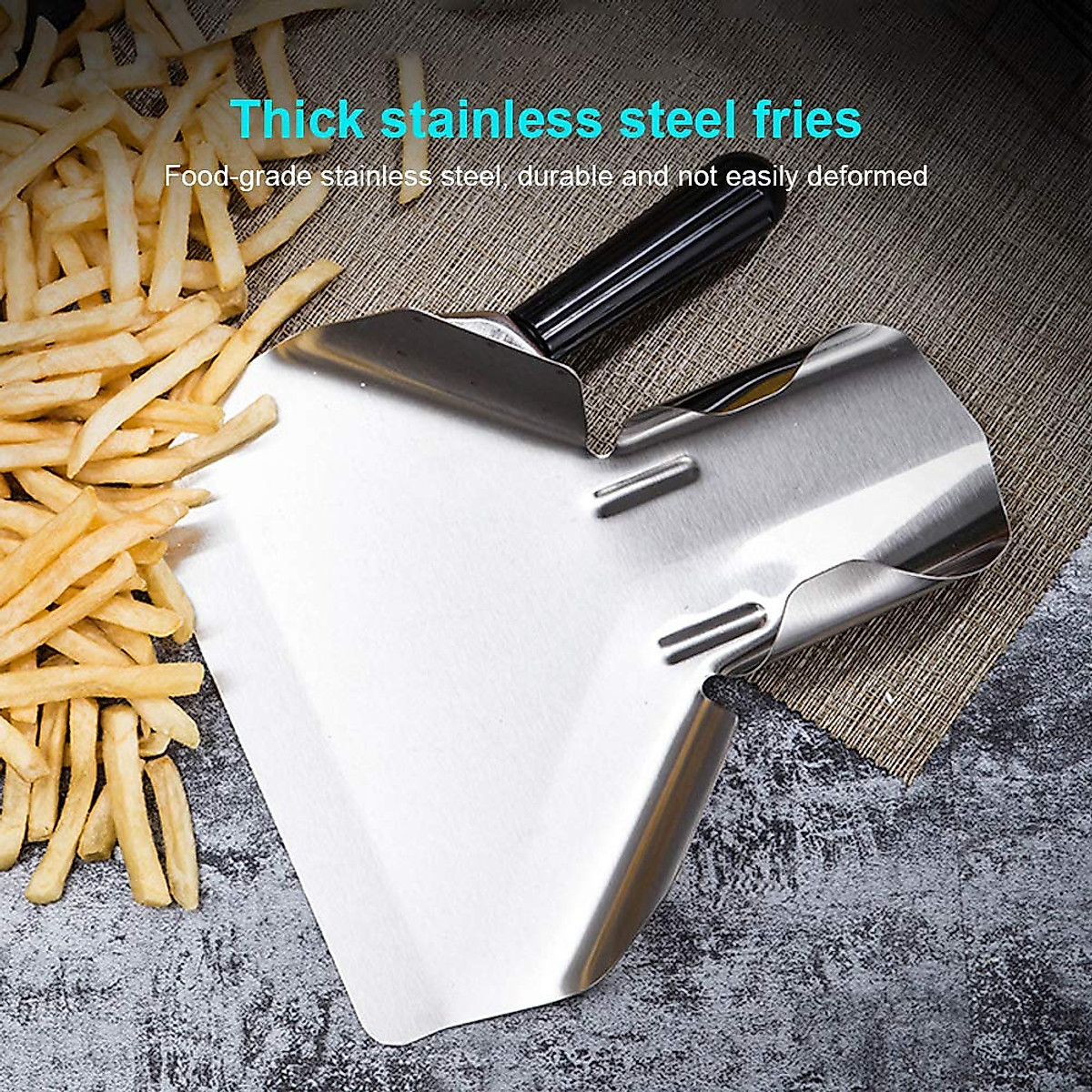 Popcorn Scoop,Stainless Steel French Fry Bagger Scoop Desserts Scooper for Snacks Desserts Ice Dry Goods