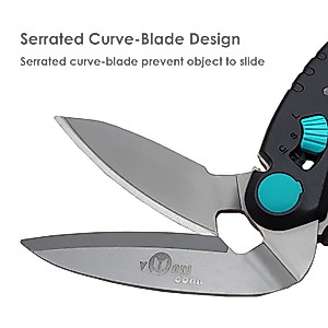 VARICONN 10 inch Heavy Duty Scissors, Industrial Scissors, Multipurpose, Scissors for Carpet, Cardboard and Recycle, Soft Grip, Stainless Steel, Easy Cutting Thick Paper, Leather, Sewing Fabric