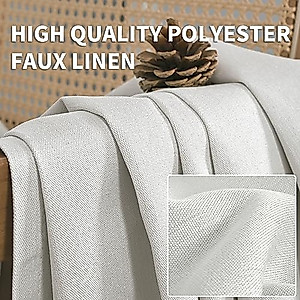 BGment Linen Textured 100% Blackout Curtains for Bedroom, Grommet Double Layers Thermal Insulation Room Darkening Curtains with Liner for Living Room, 2 Panels, 52 x 63 Inches, Off White