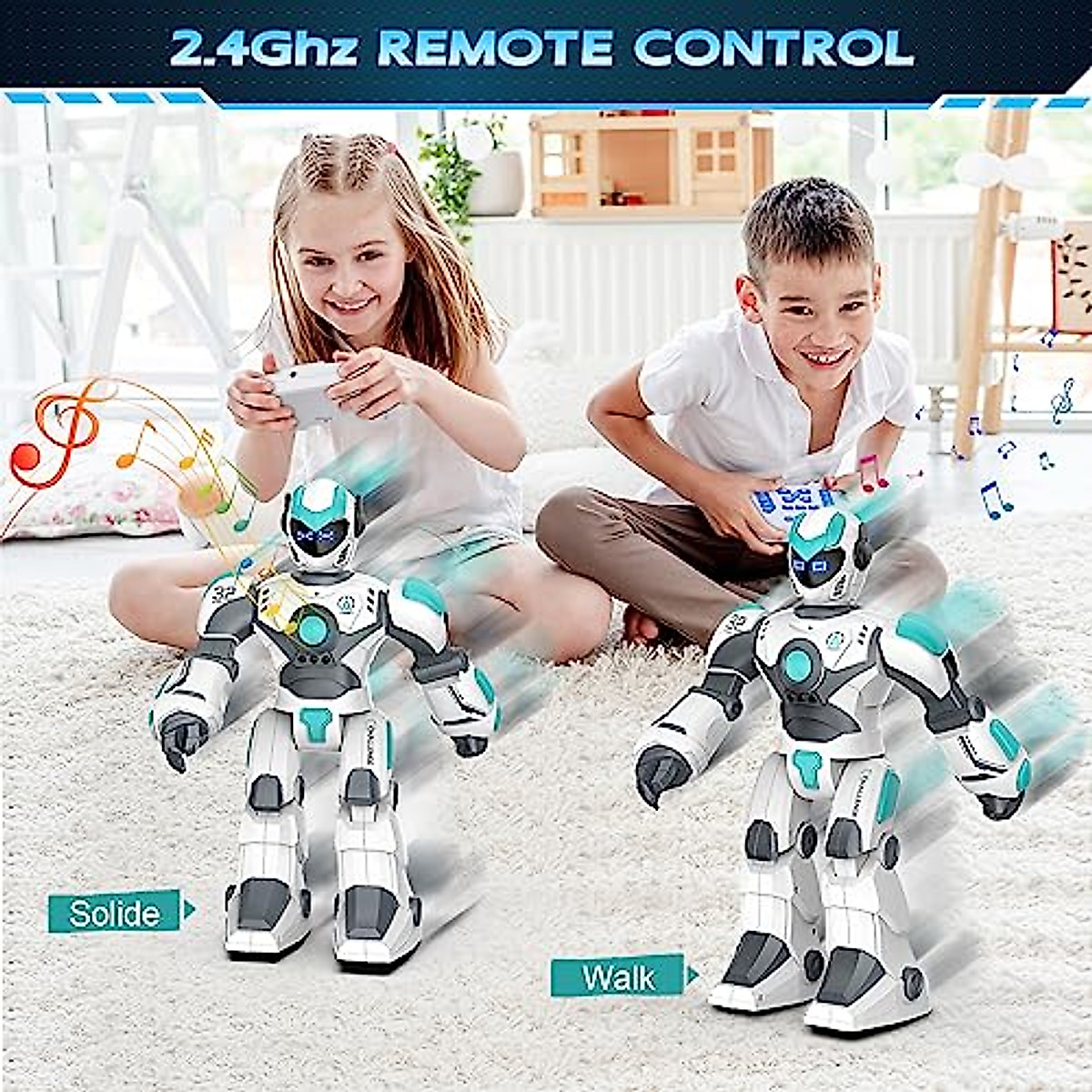 VATOS Remote Control Robot for Kids Extra Large, 15.4" Programmable RC Robot Toy with Sing Dance, Gesture Sensing & Voice Control Smart Robot, Rechargeable Robot for Toddler Boys Girls 3 4 5 6 8+