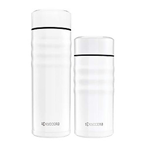 Kyocera Travel Mug with Twist Top, 12oz, Pearl White