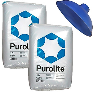 Purolite C100E High Capacity Water Softener Refill Kit - 2 cu ft (64k) with funnel