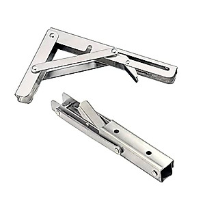 Express KitchQuip 12" x 72" Stainless Steel Folding Wall Shelf - Food Truck, Kitchen, Restaurant, Laundy, Garage and Utility Room