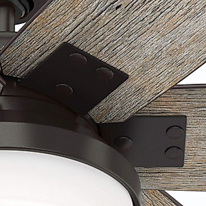 Hunter Fan 64 inch Noble Bronze Indoor Ceiling Fan with Light Kit and Remote Control for Living Room, Bedroom, Office, Laundry Room (Renewed)