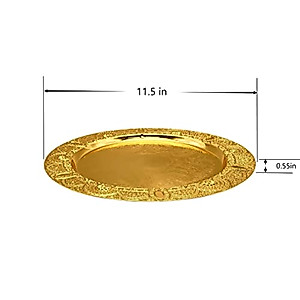 ROMENDIR Turkish Ottoman Coffee Tea Round Tray,Storage Tray,Cosmetic Ornament Organizer,Gold