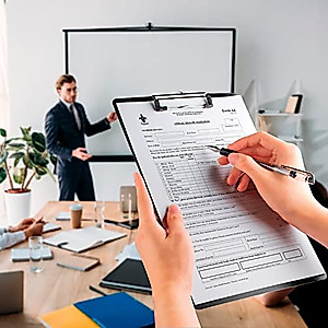 Clipboards, HERKKA 25 Pack Plastic Office Clipboards, Black Color Plastic Clipboards, Low Profile Clip Standard A4 Letter Size, Size 12.5 x 9 Inch