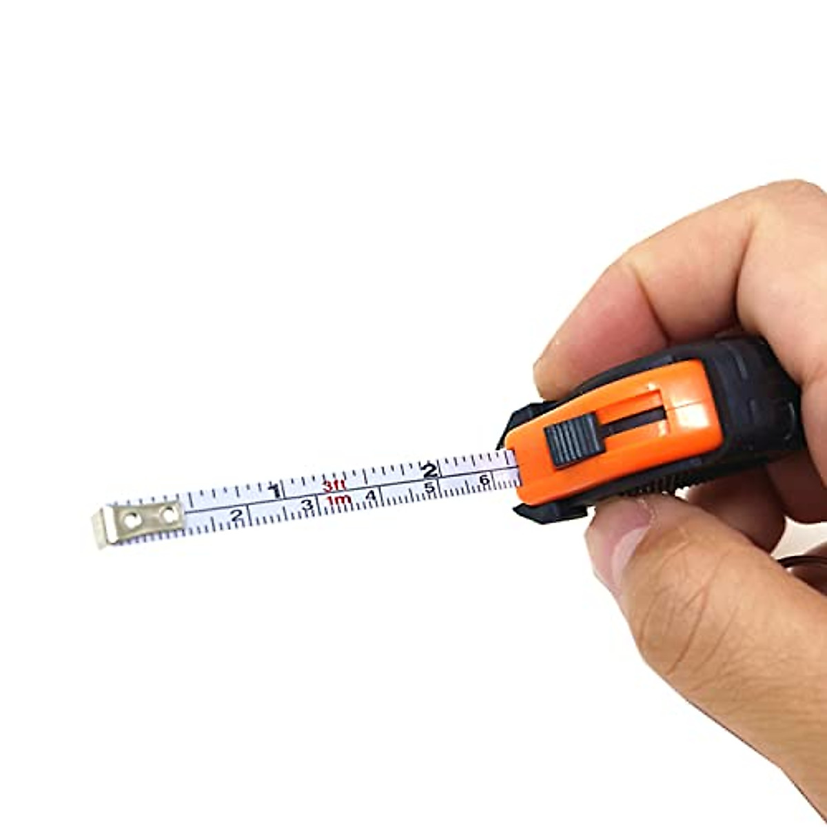 3 Pieces 1m/3ft Mini Keychain Portable Retractable Steel Tape Metric/Inch Measuring Tape Ruler Slide Lock for Body Measure, Kids Adult (3)