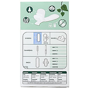 Natracare Natural Organic Mini Panty Liners, Made with Certified Organic Cotton, Ecologically Certified Cellulose Pulp and Plant Starch (1 Pack, 30 Liners Total)