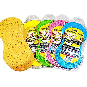 Car Wash Sponges,Large Cleaning Sponges Pad,5Pcs Size 23x11x4.5CM,Mix Colors Cleaning Washing Sponges for Kitchen with Vacuum Compressed Packing