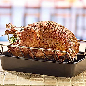 Rib Racks for Big Green egg, Smoking and Grilling Rib Rack, Big Green Egg Accessories, Turkey Roast Rack Dual-Purpose for Large and XLarge Big Green Egg,18" or bigger Kamado grill,100% Stainless Steel