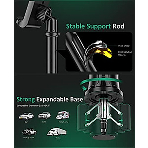 Car Cup Holder Phone Mount: Universal Auto Cell Phone Stand with Drink Expand Cup Holder for Truck | SUV | Automobile Compatible with iPhone & Samsung and Other Android Smartphone