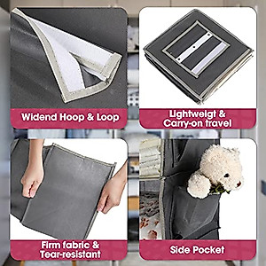 3 Pack Hanging Closet Organizers and Storage, 6 Shelf Hanging Clothing Shelves Collapsible Clothes Closet Organizer Storage Fabric Shelves with Side Pockets