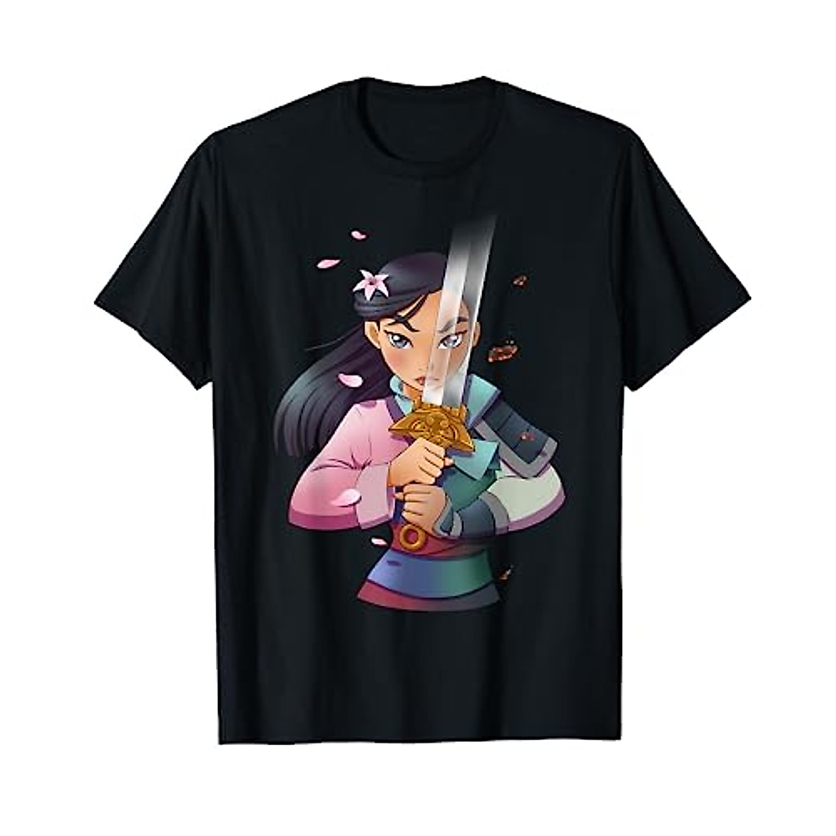 Disney Mulan Anime Half Girl Half Warrior Graphic T-Shirt T-Shirt