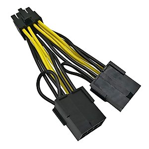 COMeap NVIDIA Graphics Card Power Cable 030-0571-000 CPU 8 Pin Male to Dual PCIe 8 Pin Female Adapter for Tesla K80/M40/M60/P40/P100 4 inches (2-Pack) (10cm)