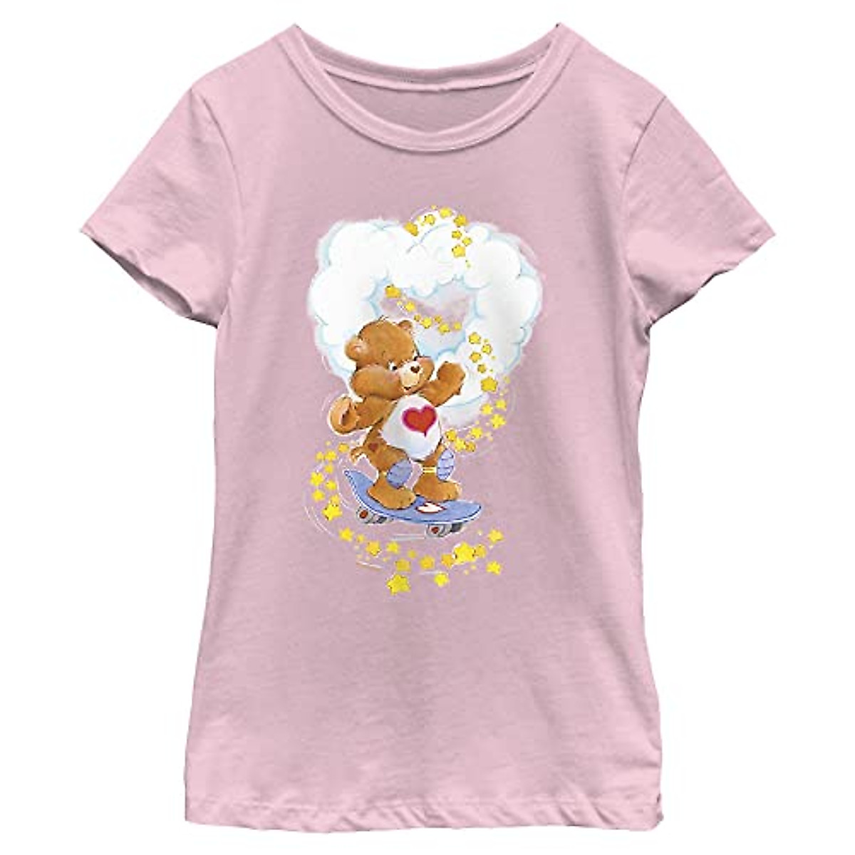 Fifth Sun Care Bears A Little Kidness Girls Short Sleeve Tee Shirt, Light Pink, Small
