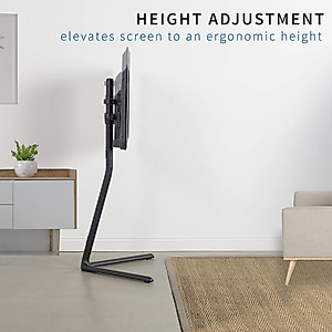 VIVO Space Saving 49 to 70 inch LED LCD Studio TV Display Stand, Television Mount with V-Base, Holds VESA up to 600x400, Black STAND-TV70B