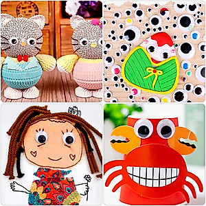 JULMELON 500 Pieces Wiggle Googly Eyes Self Adhesive Black White Craft Eyes for DIY Crafts Decoration (0.4 in, 0.6 in, 0.8 in, 1 in, 1.2 in)