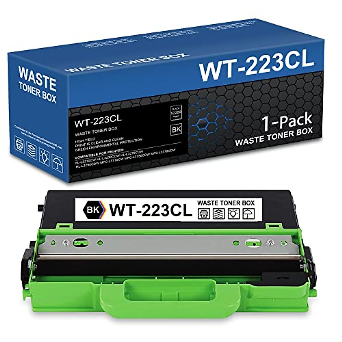 BERYINK WT223CL Compatible WT-223CL Waste Toner Box Replacement for Brother HL-L3210CW HL-L3230CDW HL-L3270CDW HL-L3290CDW FC-L3770CDW MFC-L3710CW MFC-L3750CDW Printer (1 Pack, Black)