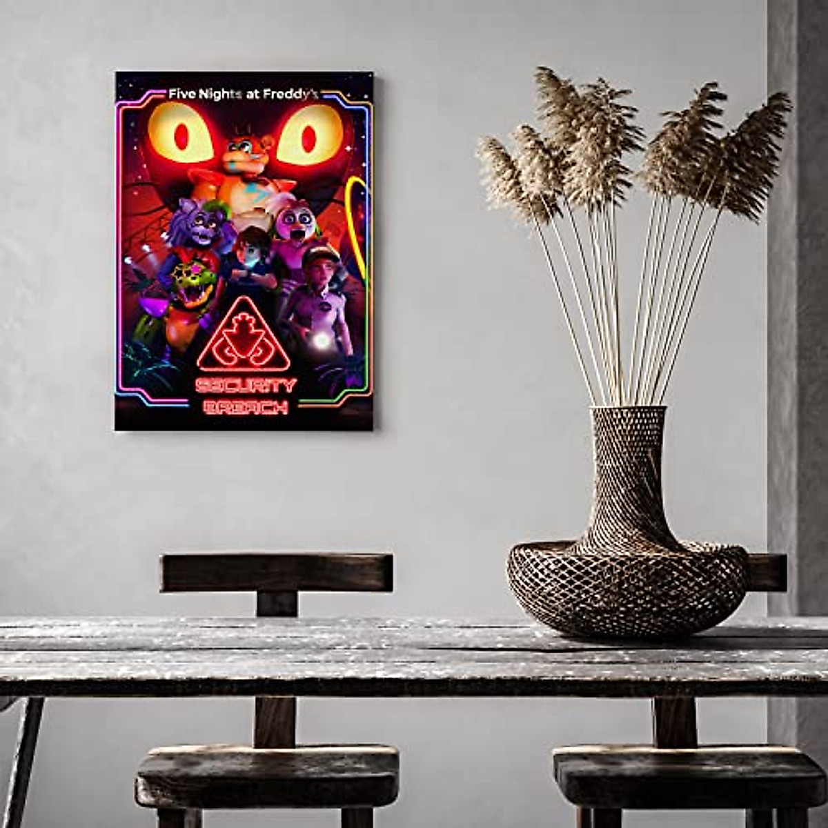 Art Poster Print 12 x 18 Inch Fnaf Merch Security Merchandise Breach Canvas Wall Picture Home Decor for Living Room Bedroom Office