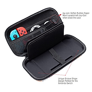 Lokigo Nintendo Switch OLED Case, Nintendo Switch Case, Nintendo Switch Carrying Case for Boys Girls, Portable Travel Pouch Hard Shell Switch Case with 16 Game Card Slots, Playing Funny Cats