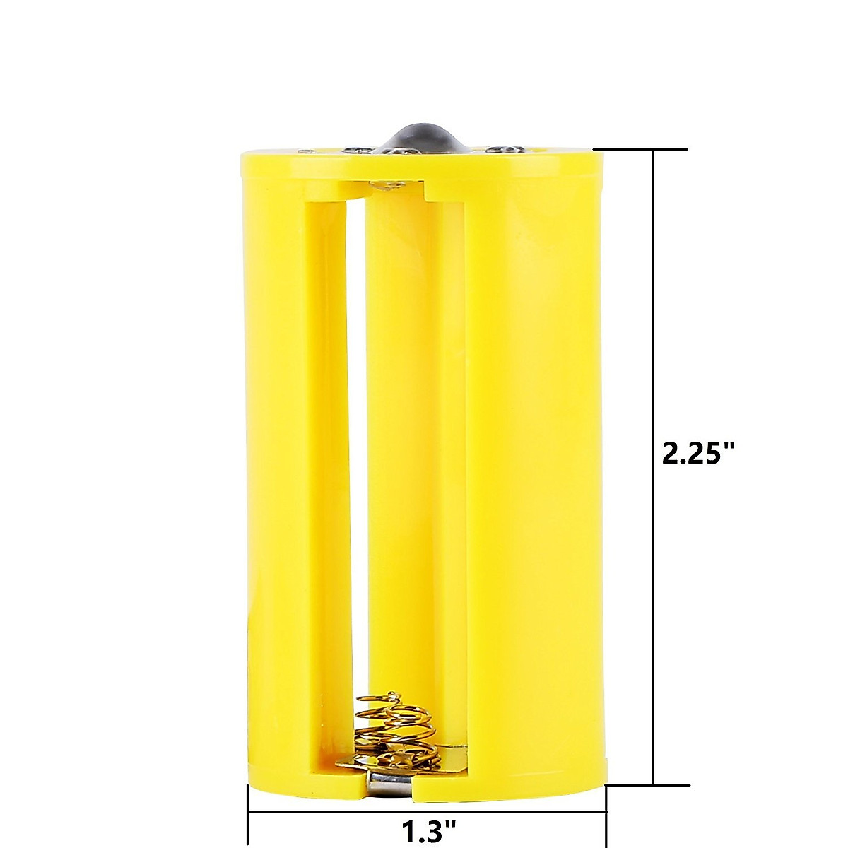 Whizzotech Parallel AA to D Battery Adapters Holder 1.5V Output Case Box 3 AA to 1 D Converter Pack of 8 (Yellow)