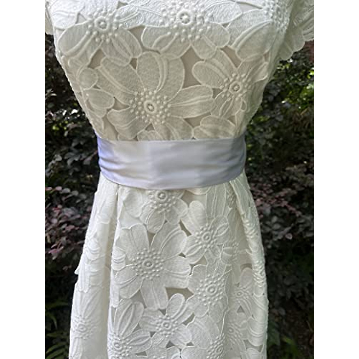 LORDRIE Wedding Satin Sash Bridal Belts For Special Occasion Dresses (White)