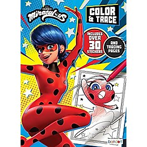Bendon Miraculous: Tales of Ladybug and Cat Noir 48 Page Color & Trace Coloring Book 52562