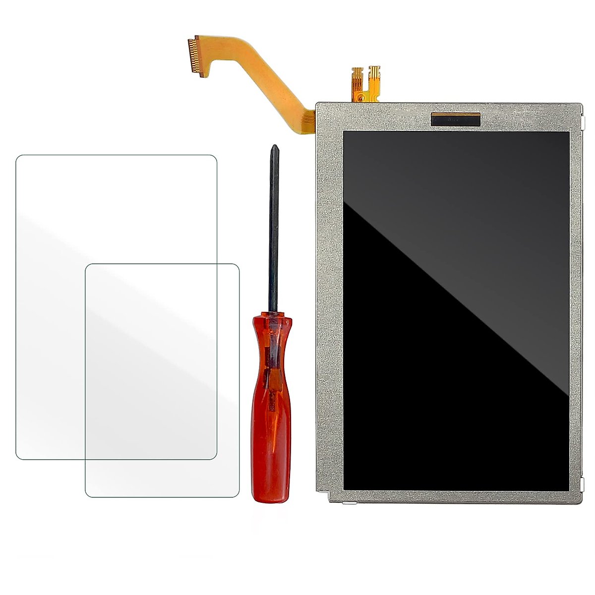 Gorliskl Replacement Top Upper LCD Screen Display for Nintendo 3DS (Top/Upper)，With screen protector.