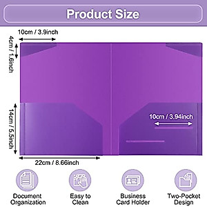 EOOUT 20 Pack Plastic Folders with 2 Pockets , 10 Colors Heavy Duty Pockets File Folders for Letter Size Paper