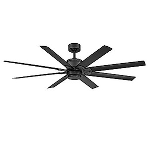 Renegade Smart Indoor and Outdoor 8-Blade Ceiling Fan 66in Matte Black with 3000K LED Light Kit and Remote Control works with Alexa, Google Assistant, Samsung Things, and iOS or Android App