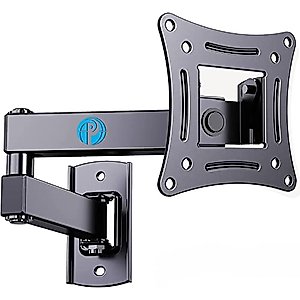 Full Motion TV Wall Mount Brackets Swivel Tilts Articulating Extension for 13-32 Inches LED LCD Flat Curved Screen TVs Monitors, Single Stud for Corner Max VESA 100x100mm by Pipishell