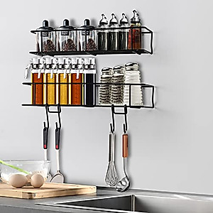 Shower Caddy 2-Pack with Hooks, No Drilling Adhesive Bathroom Storage Rack for Inside Shower Shampoo Conditioner Accessories Holder Shower Organizer