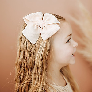 Prohouse 30 PCS Baby Girls Hair Bows Clips Barrettes Waffle Hair Accessories with Alligator Clip for Babies Girl Infant Toddlers Kids Teens