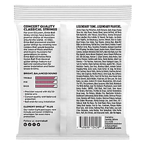 Ernie Ball Ernesto Palla Black & Gold Ball-End Nylon Classical Guitar Strings, 28-42 Gauge (P02409)