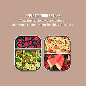 Bentgo® MicroSteel® Leak-Proof Lunch Box - Microwave-Safe, Oven-Safe, Bento-Style Container with Removable Divider, Airtight Lid, Sustainable Design, Odor & Stain Resistant (Gold)