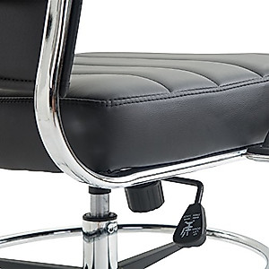 EdgeMod Tremaine Drafting Chair in Vegan Leather, Black