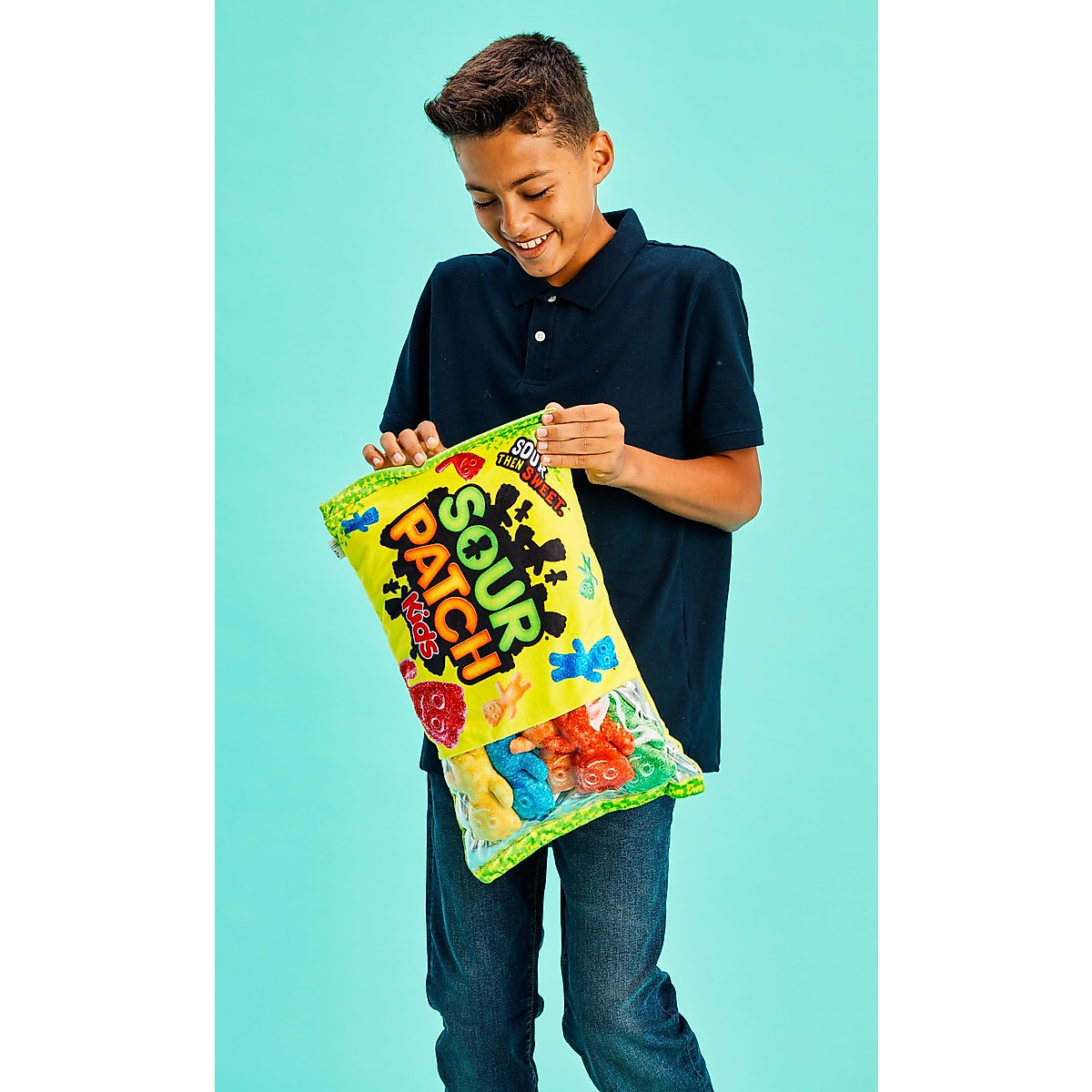 iscream Sour Patch Kids Package 18" x 12" Pillow Set with Mini SPK Candy Pillows