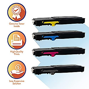 Professor Color Re-Coded OEM Toner Cartridge Replacement for Xerox Phaser 6600 and Xerox WorkCentre 6605 | 106R02225 106R02226 106R02227 106R02228 - High Yield 4 Pack