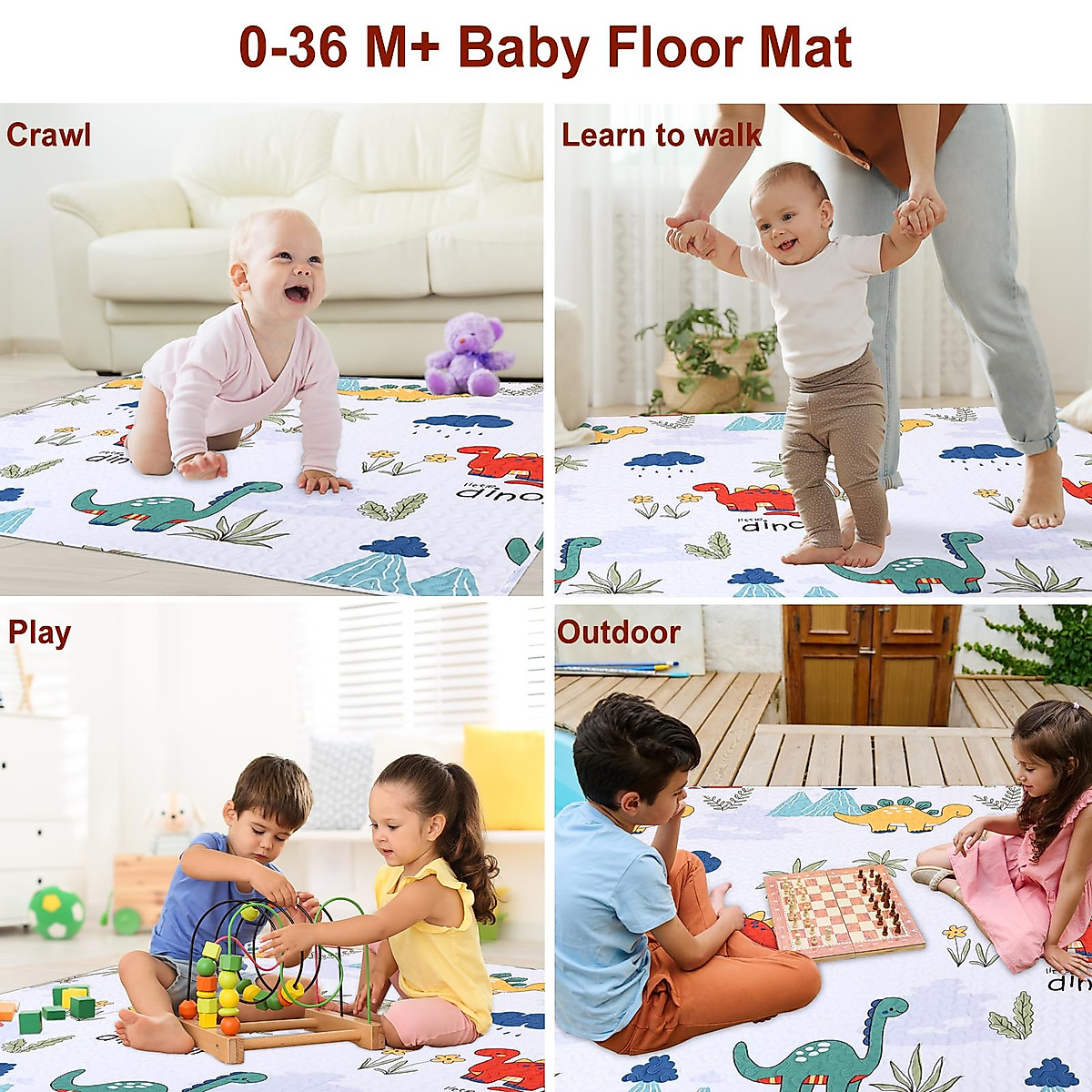 50 x 50 Play Mat for LIAMST and TODALE Baby Playpen, Non-Slip Washable Baby Playpen Mat, Baby Crawling Mats for Floor, Portable Travel Large Play Mats for Toddlers and Infants
